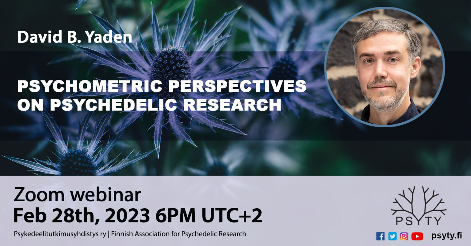 Webinar February 28th 2023. David B. Yaden: Psychometric Perspectives ...